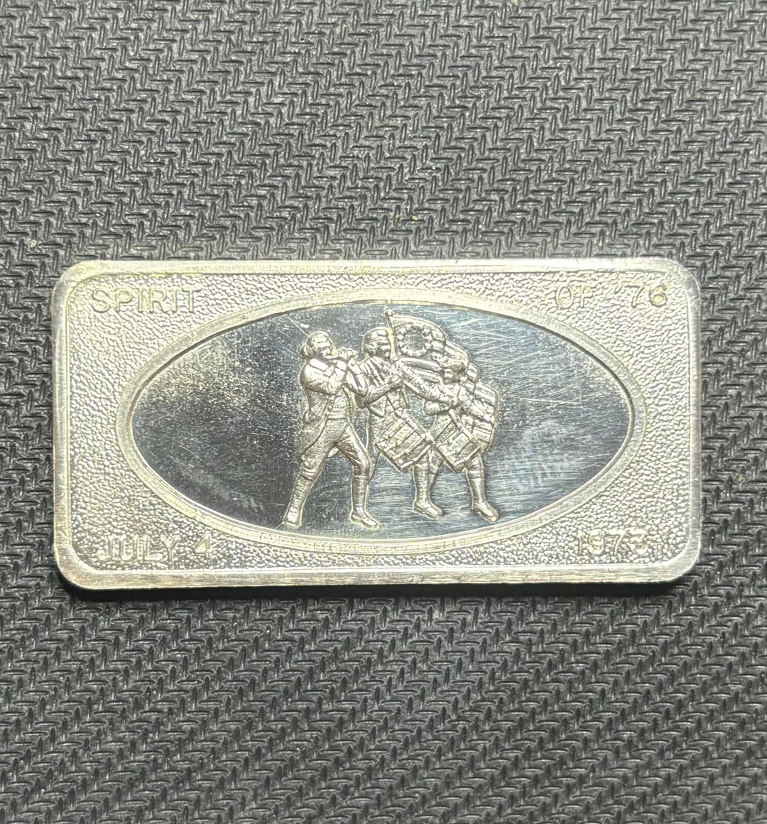1973 FINE SILVER One Troy Ounce .999 Silver Art Bar, Patrick Mint, San ...