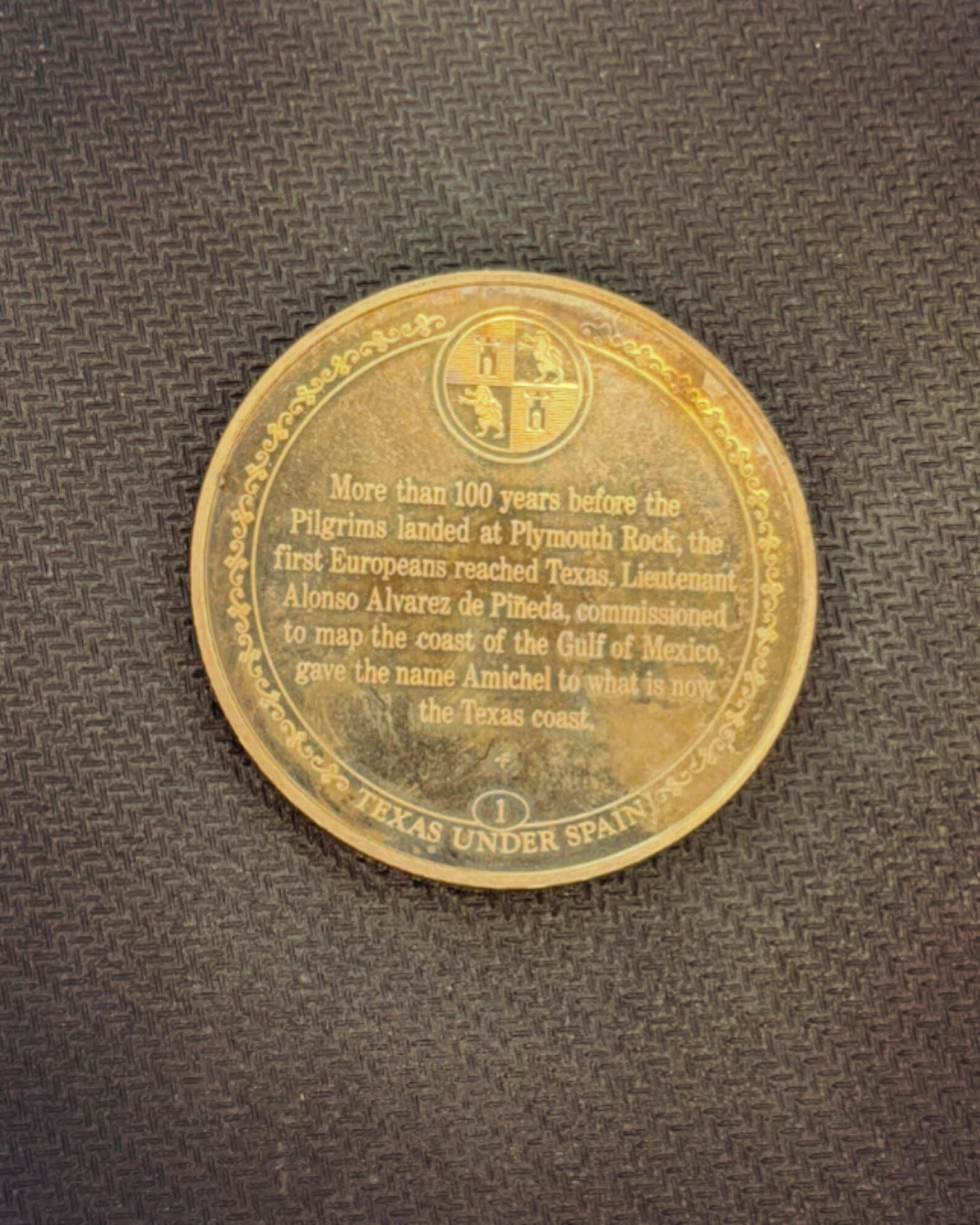 1968 Alonzo Alvarez De Pineda, Texas Coastline 1519, Coin, Medallion ...