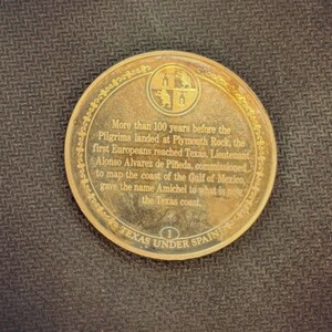 1968 Alonzo Alvarez De Pineda, Texas Coastline 1519, Coin, Medallion ...