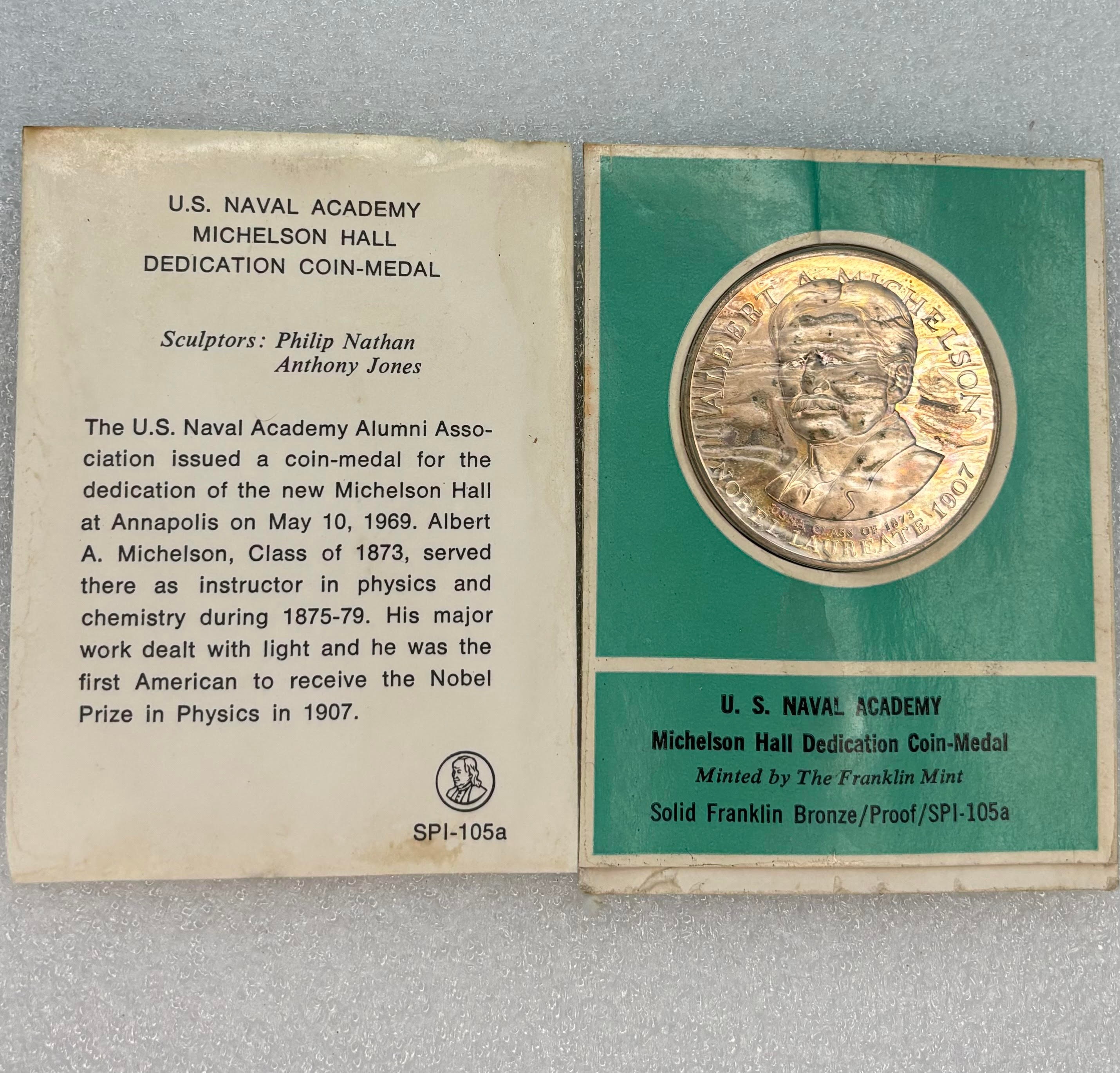 Coin 1969, U.S. Naval Academy, Coins, Medallion, Medal, Numismatic, USN ...