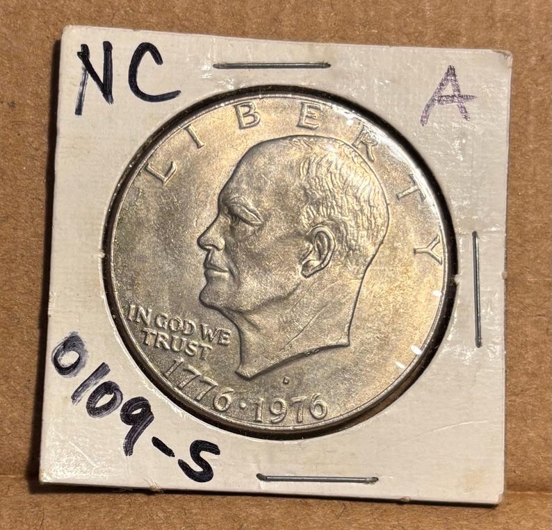 1976 Eisenhower Silver Dollars, 40% Silver Coins, DENVER Mint, 1776 Bicentennial Commemorative ...