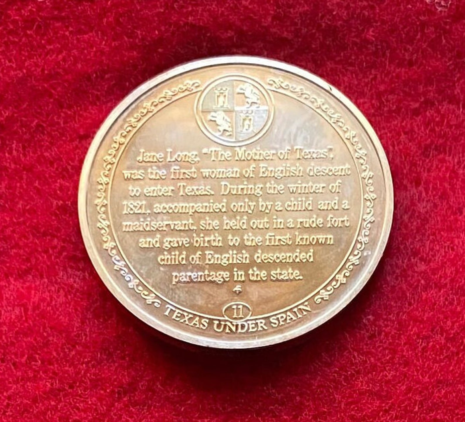 1968 Jane Long, Mother of Texas, 1821, Franklin Mint, Coin, Medal ...