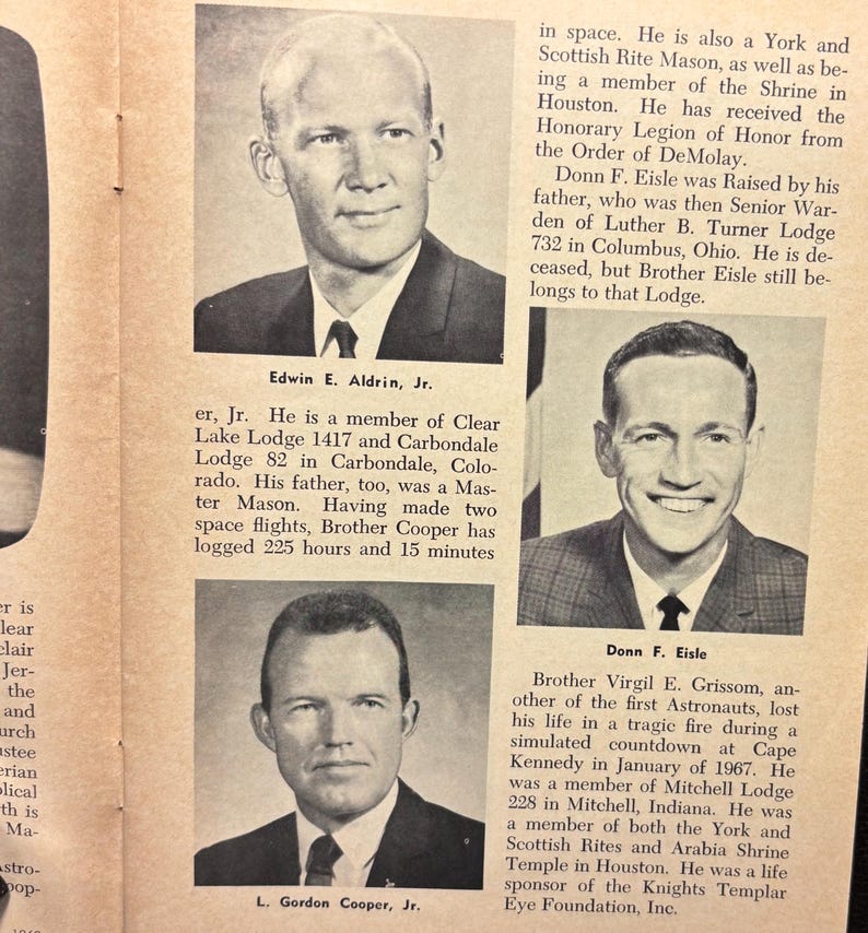 1969 August the Texas Freemason, First Mason on the Moon Edwin E ...