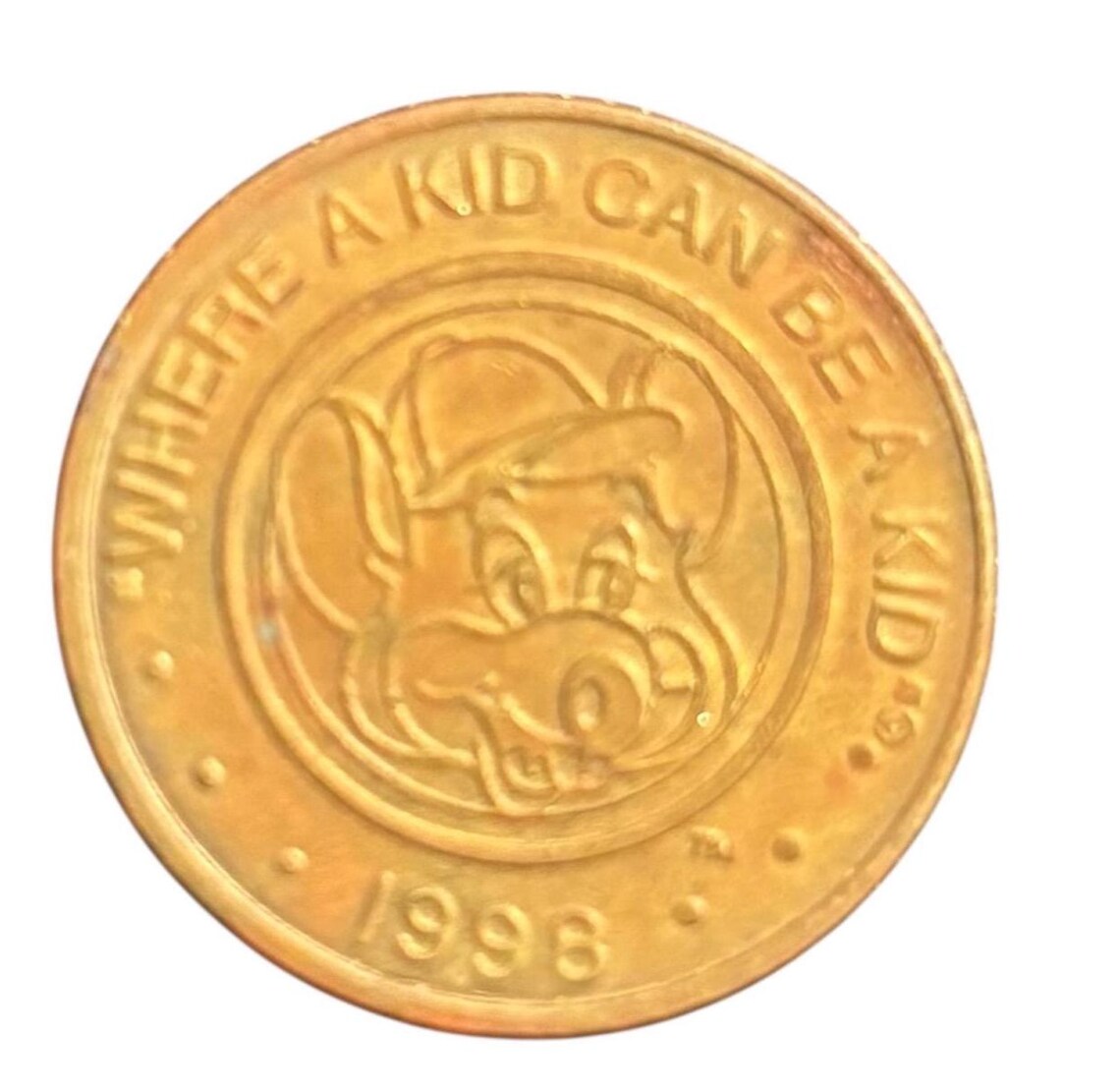 1998 1999 Chuck E Cheese's Tokens 5 Prize Token, Five X Chucky Cheese ...