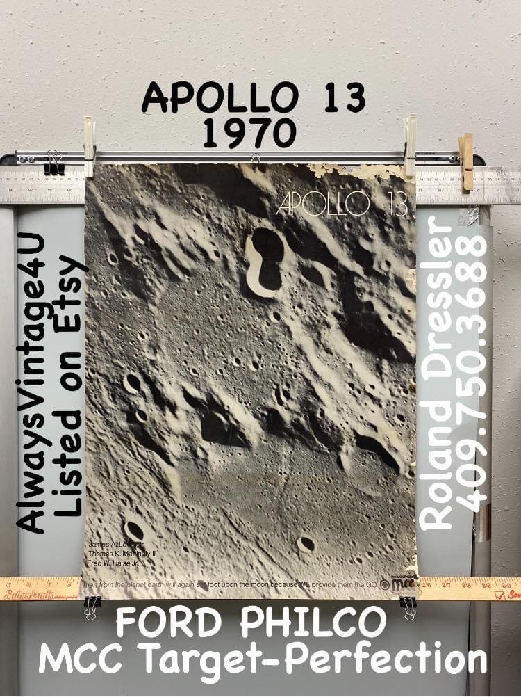 1970 Apollo 13, Man on the Moon, Poster Art, Lunar, NASA, Space, MCC ...