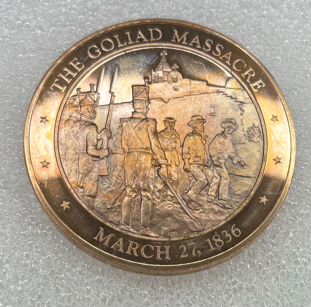 1968 Franklin Mint, GOLLIAD MASSACRE 1836 Coin, Medal, Medallion, Texas ...