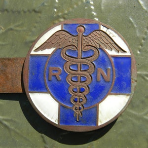 1950's Nurse License Plate Topper, Caduceus Car Badge, RN Nursing ...