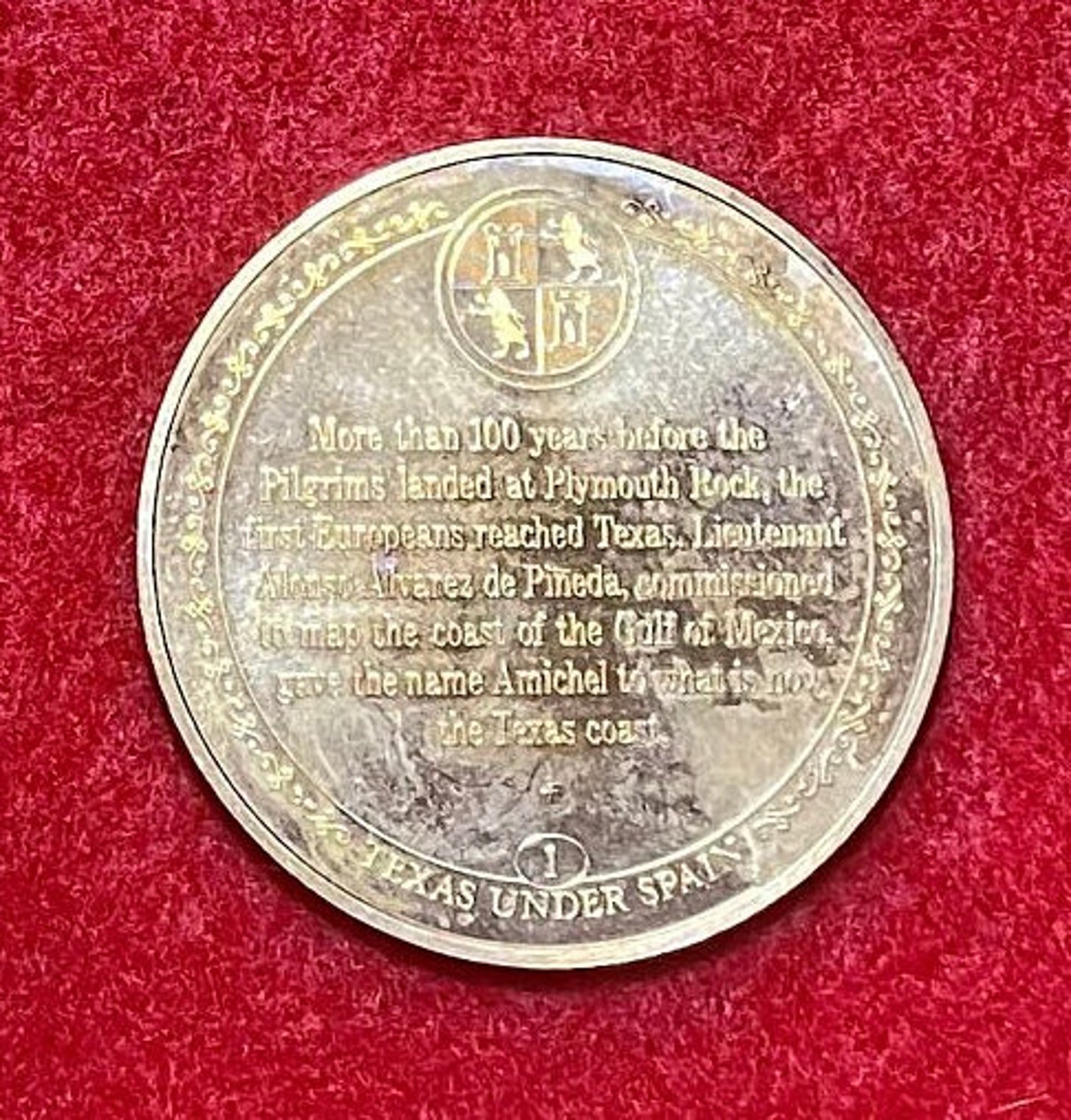 1968 Alonzo Alvarez De Pineda, Texas Coastline 1519, Coin, Medallion ...