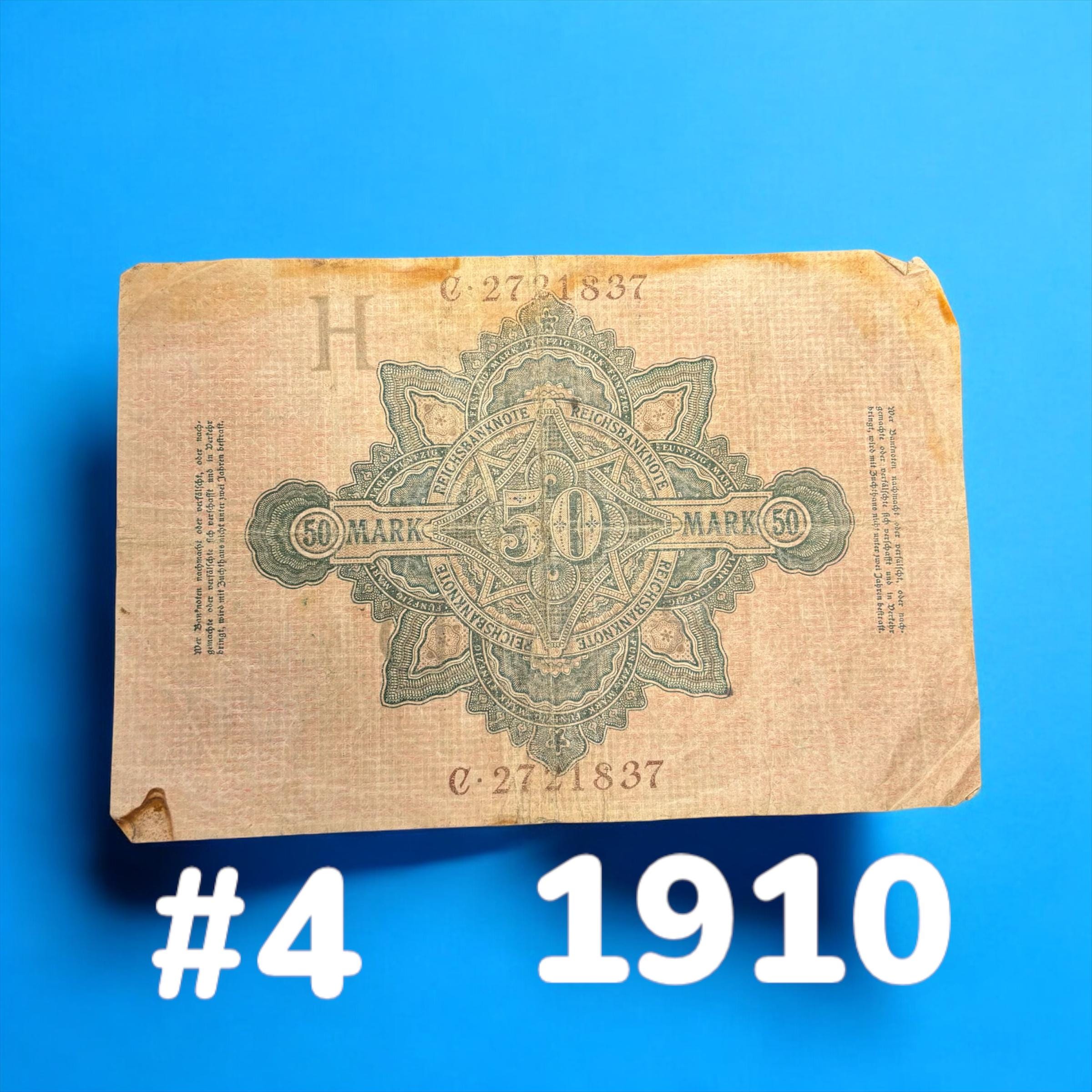 Vintage Pre WWI GERMAN Reich Marks, BANKNOTES, Money, Bank Notes, 1 ...