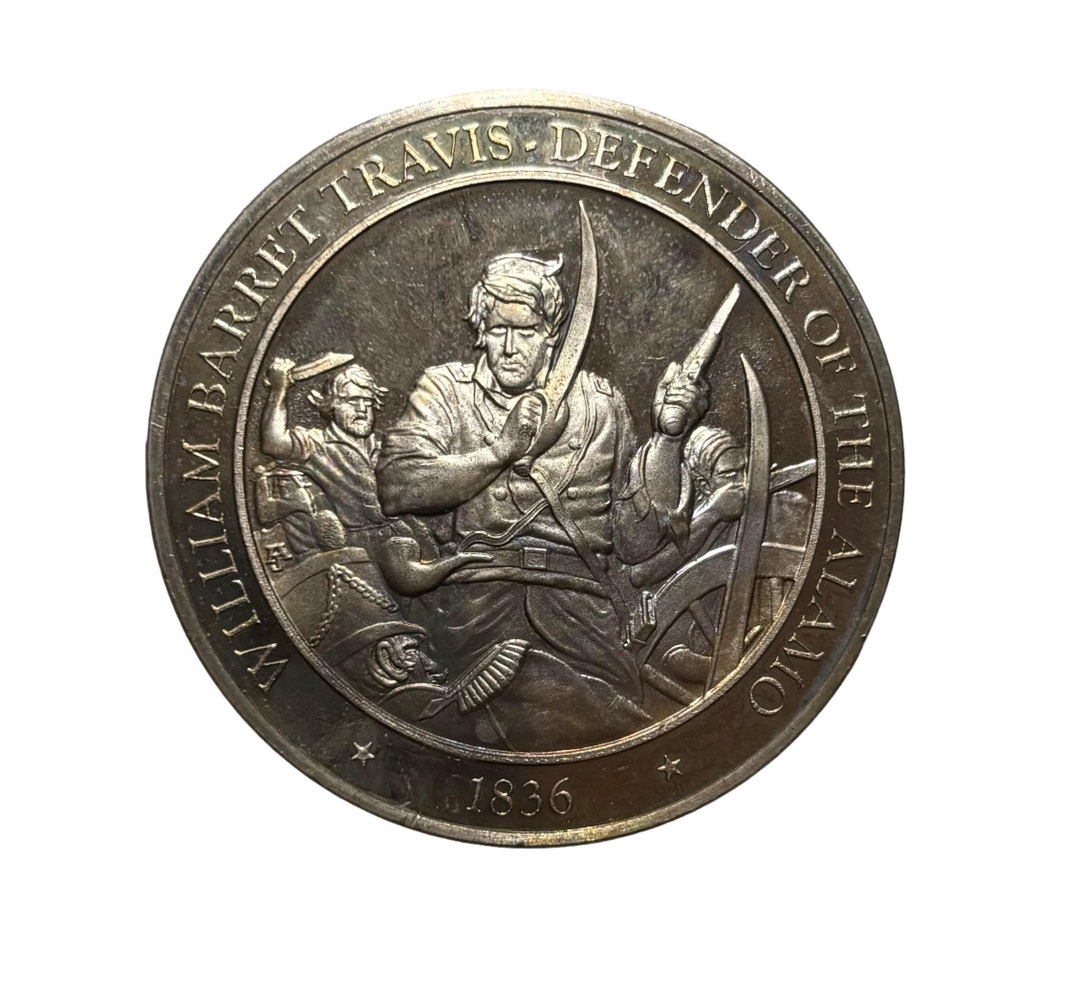 Vintage Franklin Mint, William Travis, Defender of the Alamo 1836, Coin ...