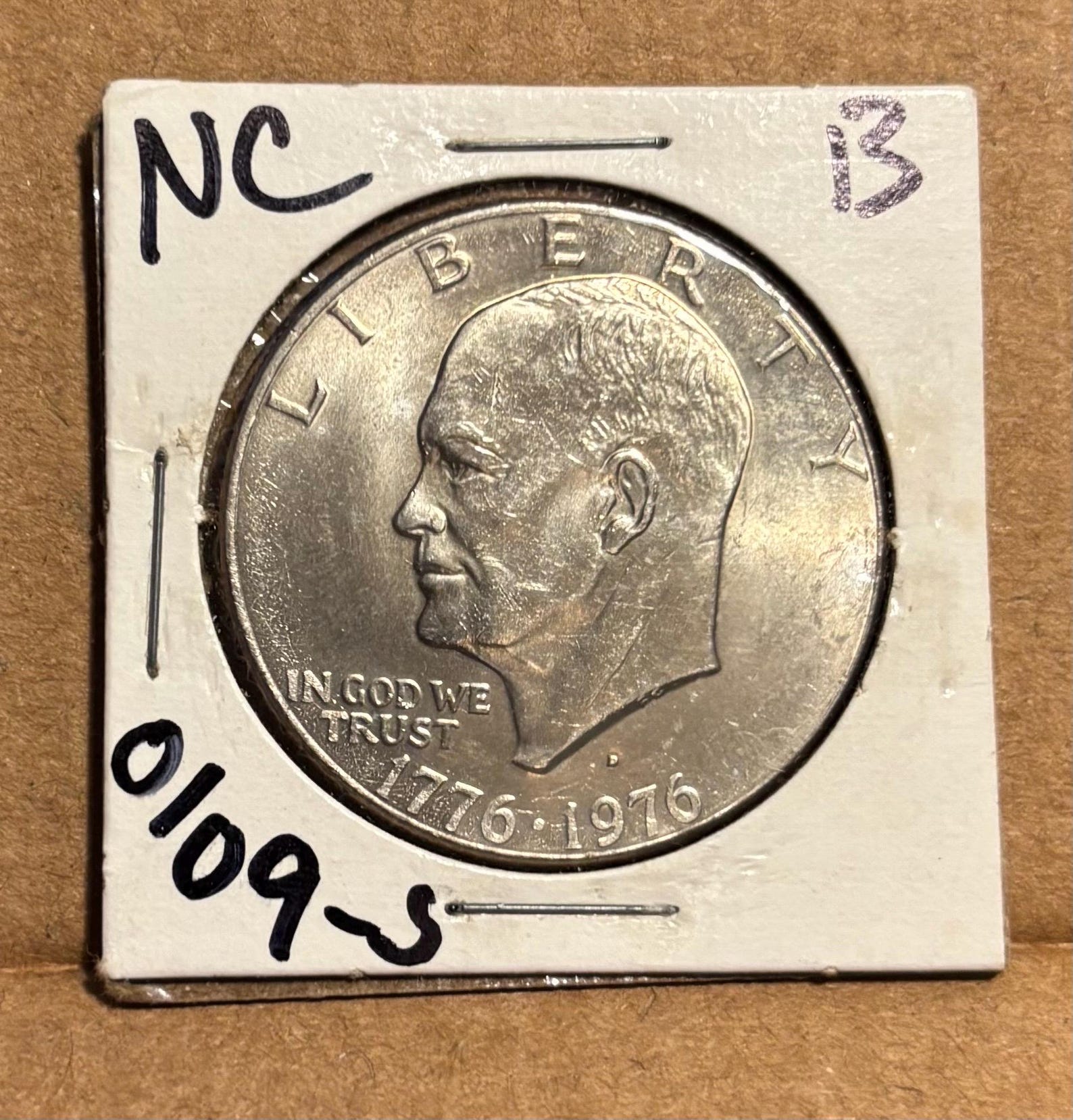 1976 Eisenhower Silver Dollars, 40% Silver Coins, DENVER Mint, 1776 Bicentennial Commemorative ...