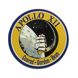 1969 Apollo XII NASA Vintage Decal, Sticker, Collectable, Space, Moon, 2nd Lunar Landing ...