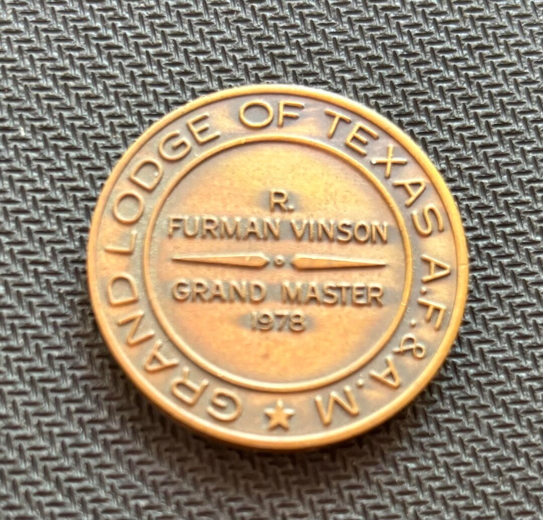 1978 Masonic Coin, Grand Lodge of TEXAS AF&AM, Masonry, Masons ...