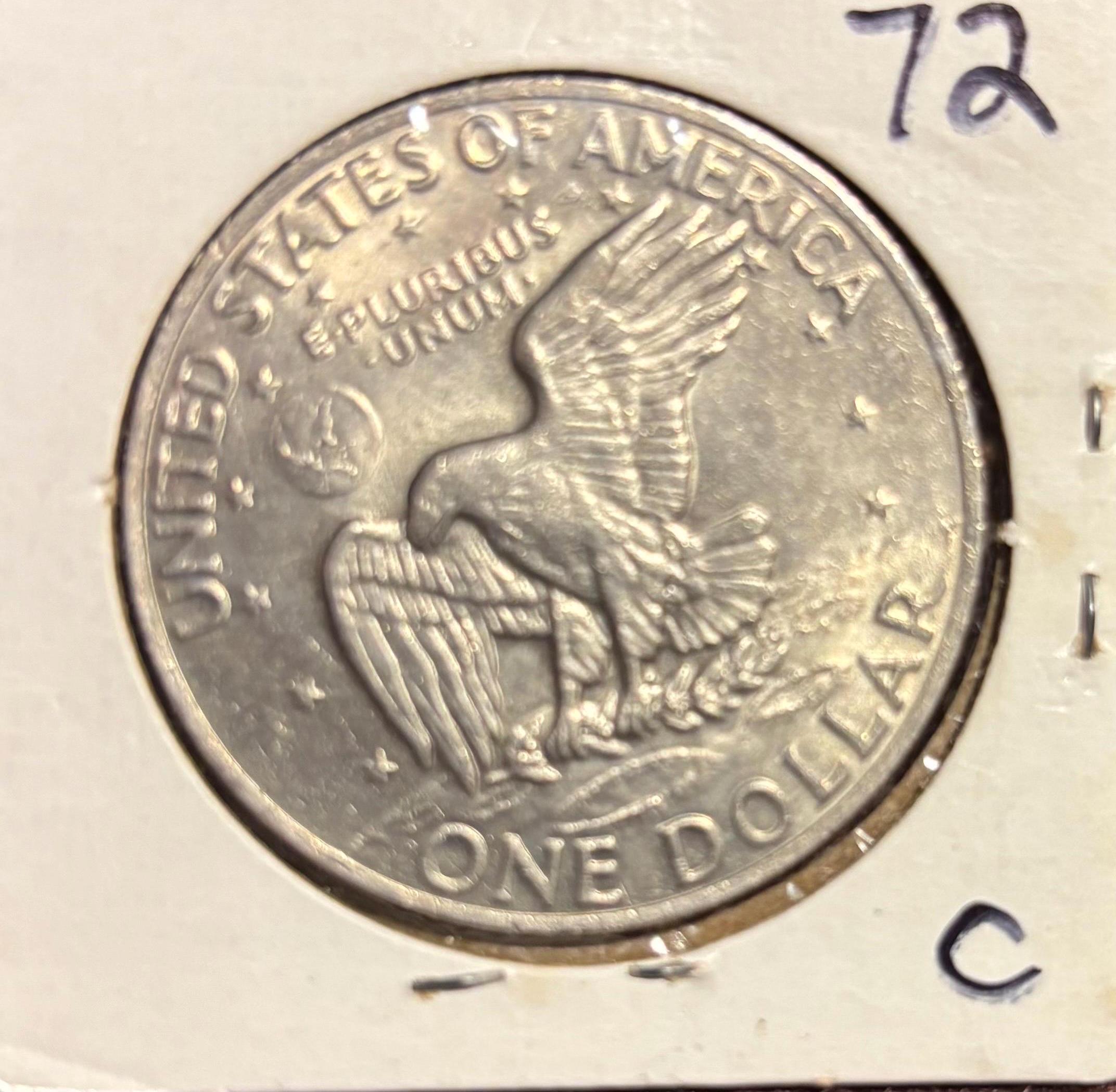 1972 IKE 40% Silver Coins, Eisenhower Dollar Coins, Philadelphia ...