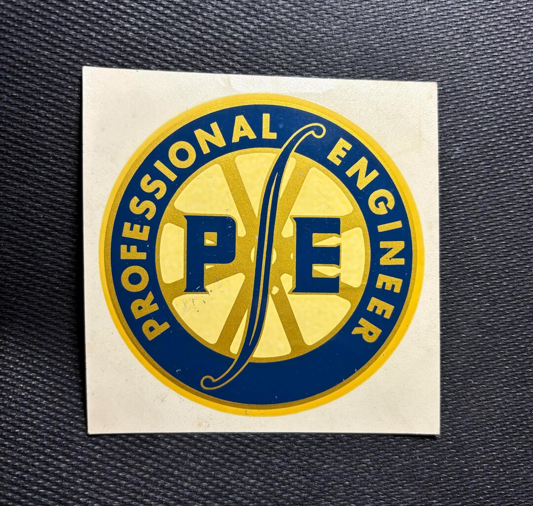 Vintage Window Decal PROFESSIONAL ENGINEER Ephemera, Retro ENGINEERING ...