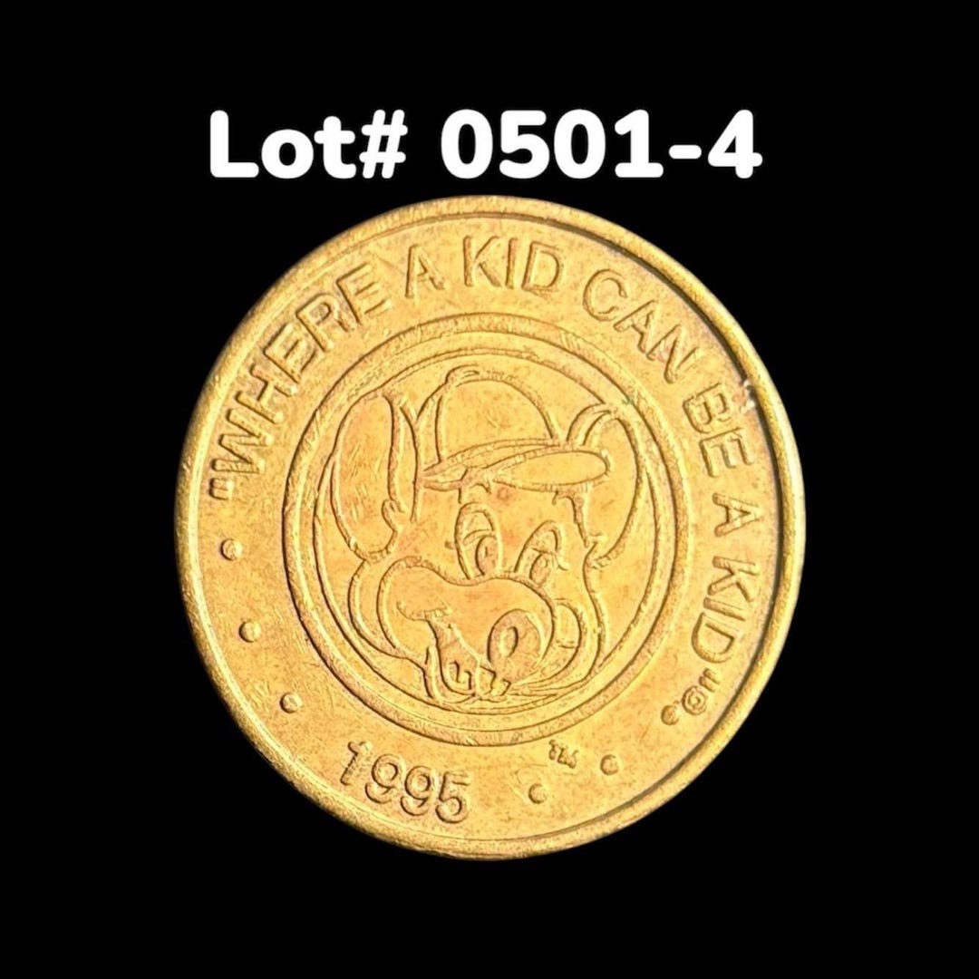 1995 1997 Chuck E Cheese's Tokens 4 Prize Token, Four X Chucky Cheese ...