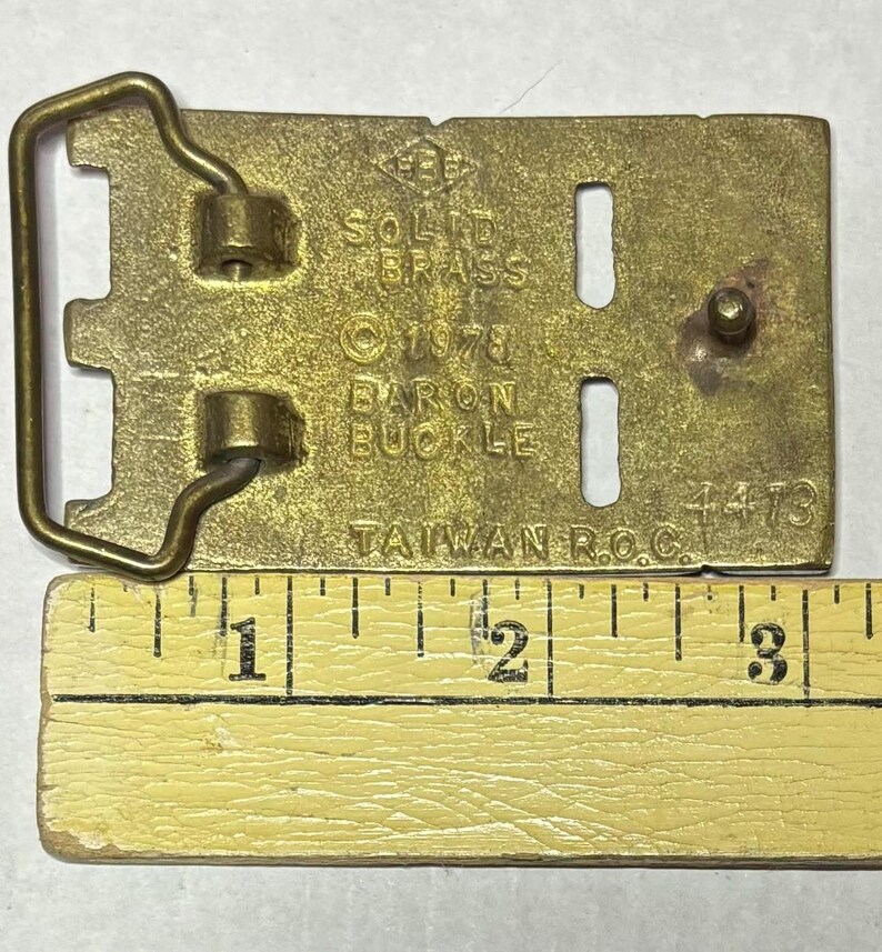 Vintage 1978 BERNIE Solid Brass Belt Buckle, BBB Baron Buckle, Taiwan ...