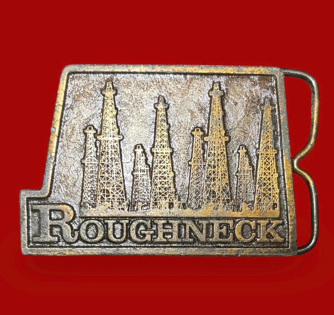 Vintage 1980's ROUGHNECK , Belt Buckle, GANDALF Inc. B.C. Canada ...