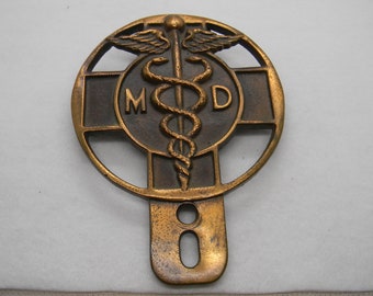 Veterinarian Caduceus Car Badge License Plate Topper DVM Doctor Logo ...