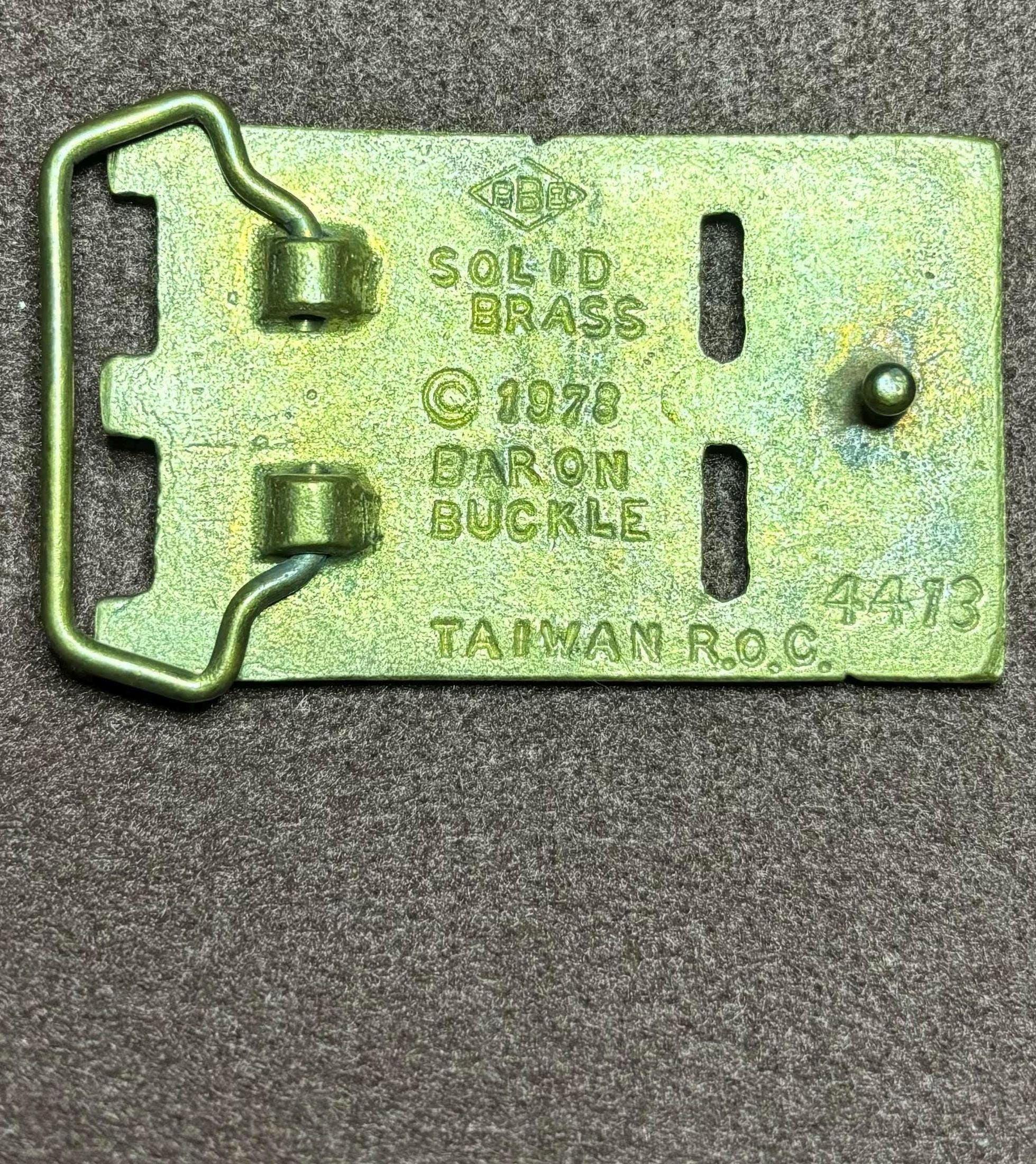 Vintage 1978 BERNIE Solid Brass Belt Buckle, BBB Baron Buckle, Taiwan ...