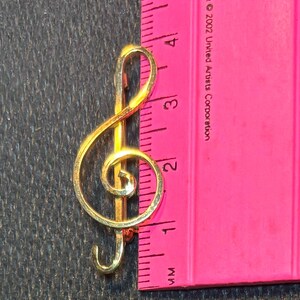 Vintage TREBLE CLEF NOTE Brooch Pin, Gold Plated, Jewelry, Musical ...