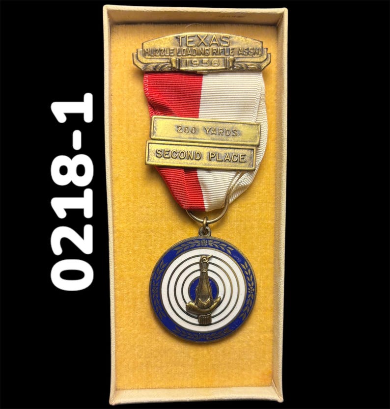 1956 TEXAS Muzzle Loading Rifle Association, Medal, 200 Yards, Second ...