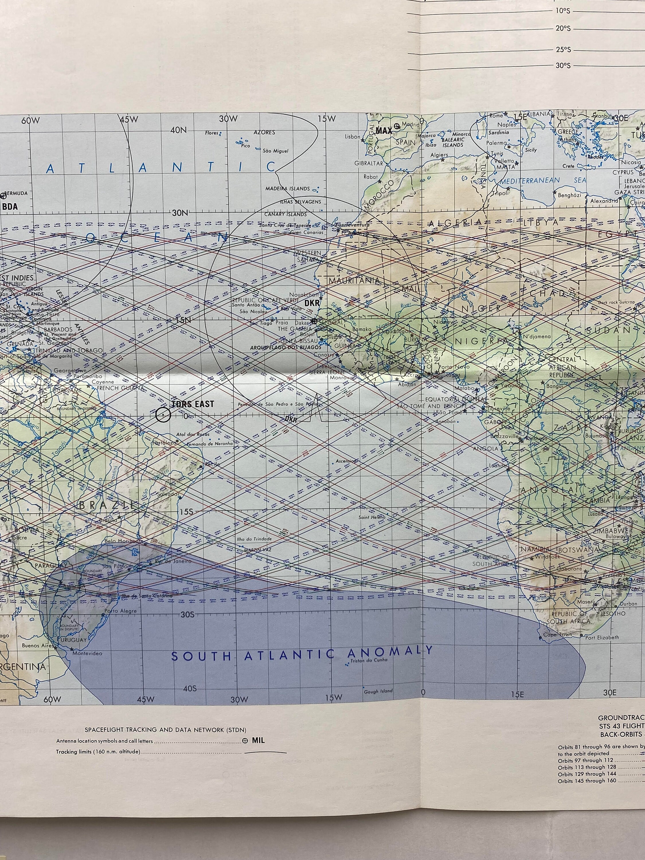 1990 Space Shuttle Atlantis Mission Chart STS 43 Aerospace Two Sided ...