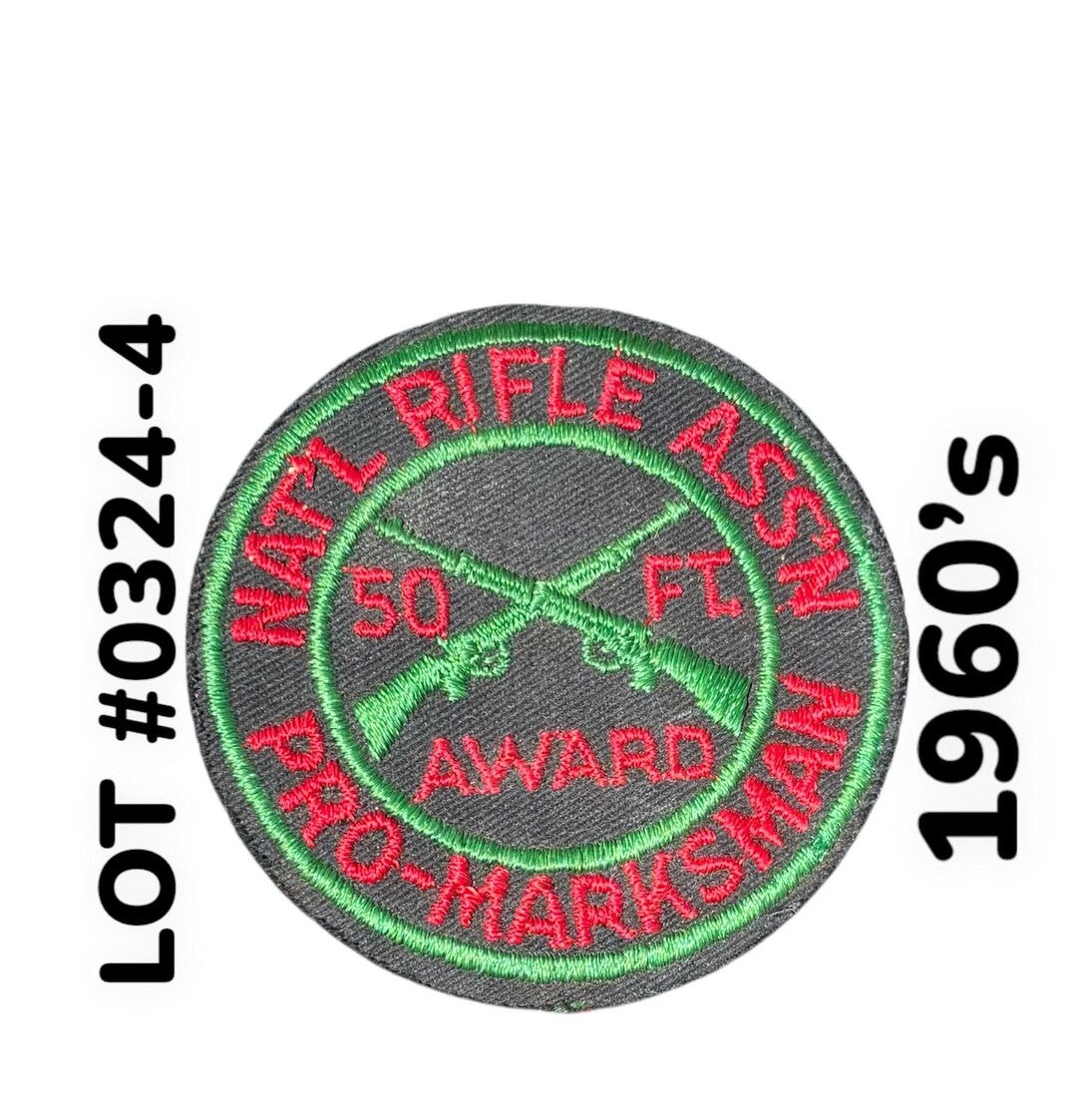 1960's NRA Pro Marksman 50 FT. Award Patch National Rifle Association ...