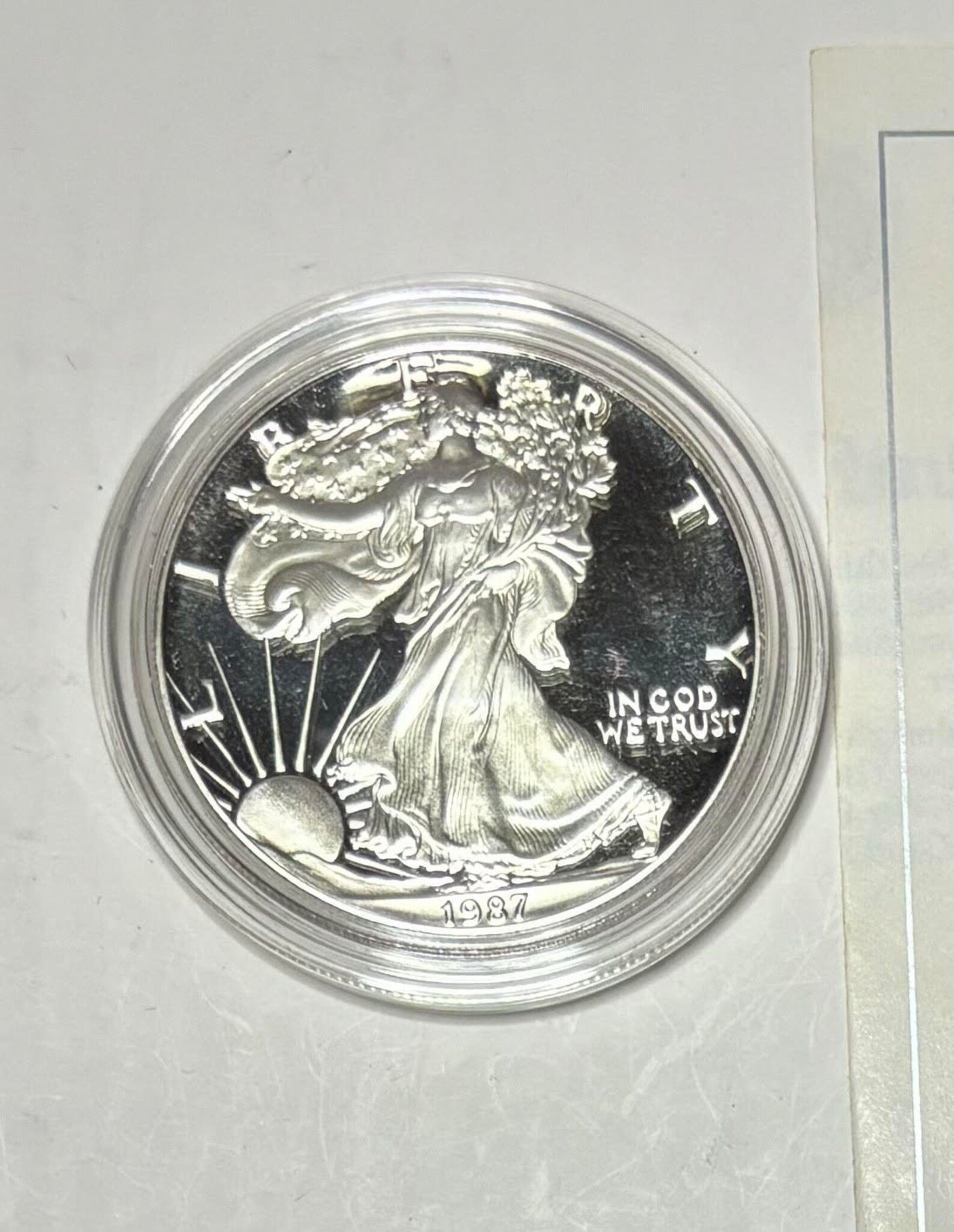 1987 SILVER AMERICAN EAGLE, 1 Ounce Fine Silver, .999 Silver, Proof Coin U.S. Mint, Numismatic ...