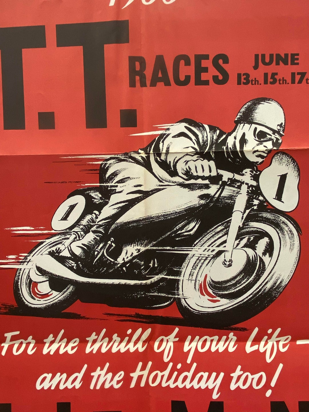 Motorcycle Racing TT Races Ilse of Man, Poster 1966 Graphic Art ...