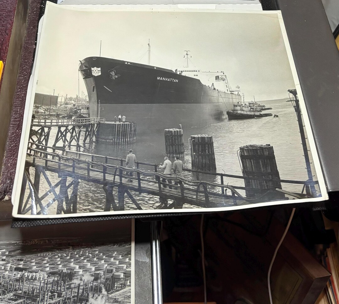 1962 SS Manhattan, B&W Photo, Merchant Ship, Mahattan Oil Tanker ...
