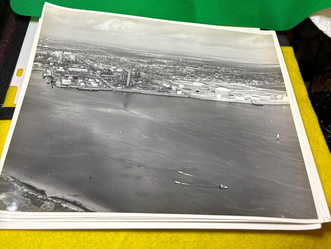 1970's OIL REFINERY, B&W Photo, Maritime Oil Tanker, Industrial ...