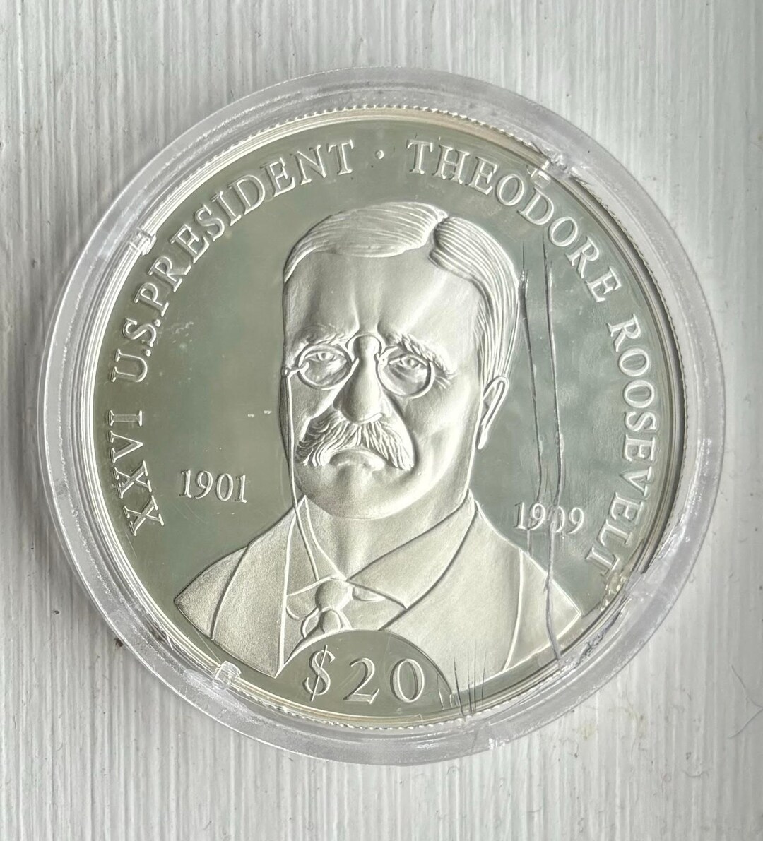 American Mint, FINE SILVER .999 20 Grams, Coin Proof, President ...