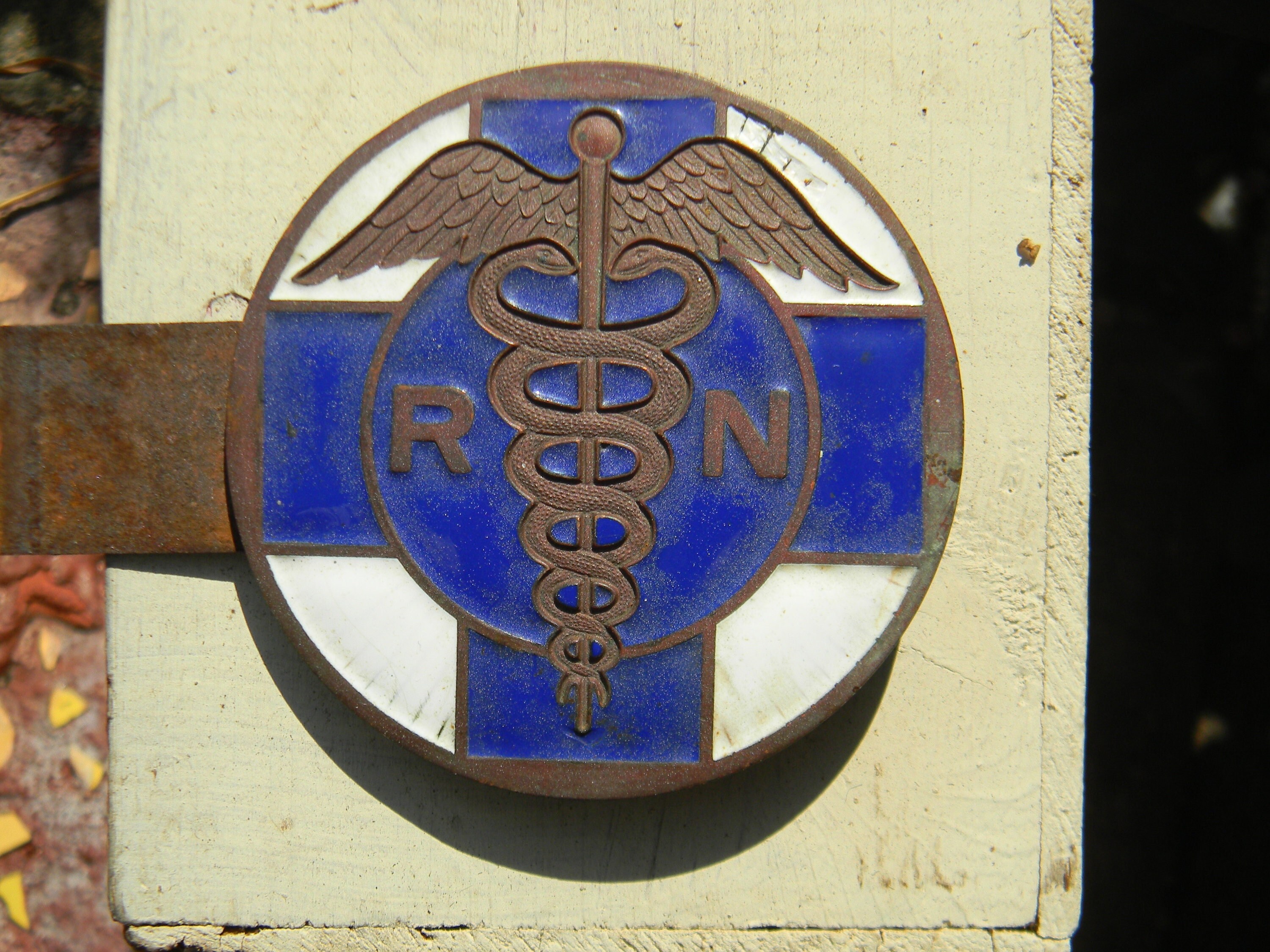 1950's Nurse License Plate Topper, Caduceus Car Badge, RN Nursing ...