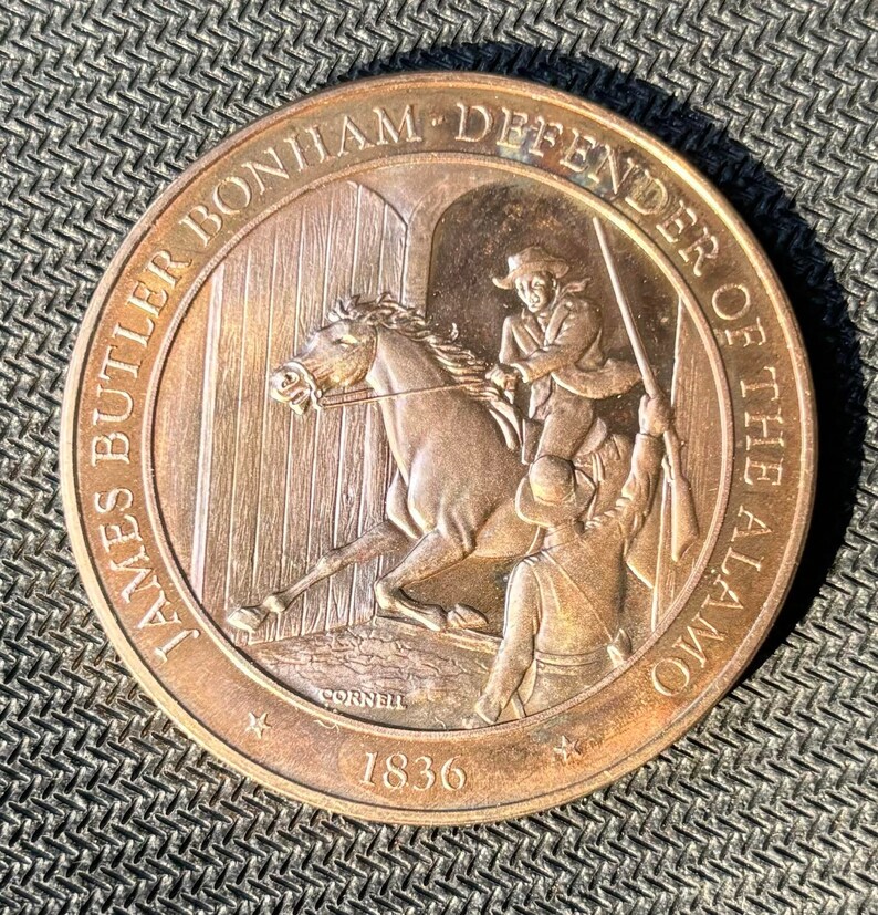 1968 Franklin Mint, James Bonham, Defender of Alamo 1836, Coin ...