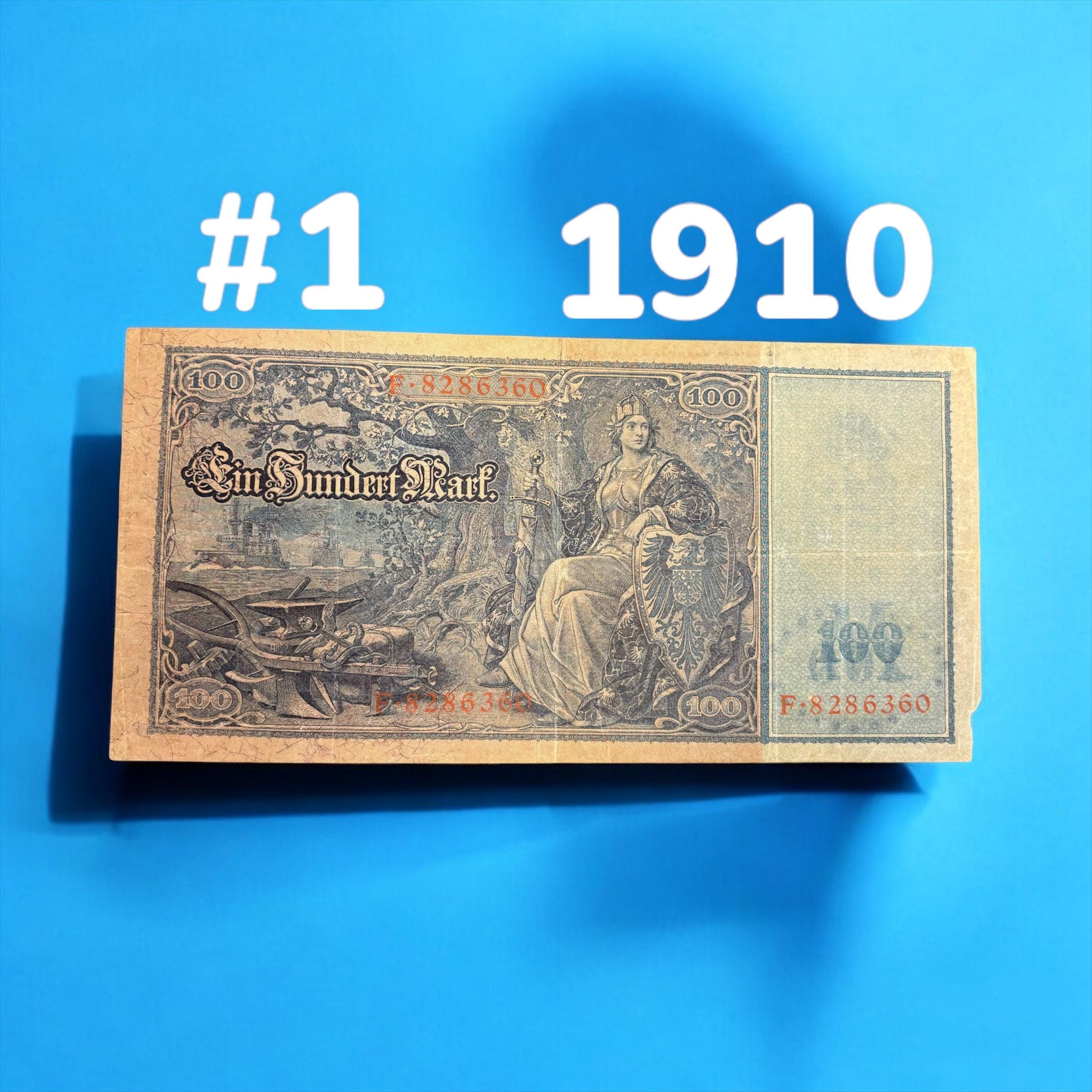 Vintage Pre WWI GERMAN Reich Marks, BANKNOTES, Money, Bank Notes, 1 ...