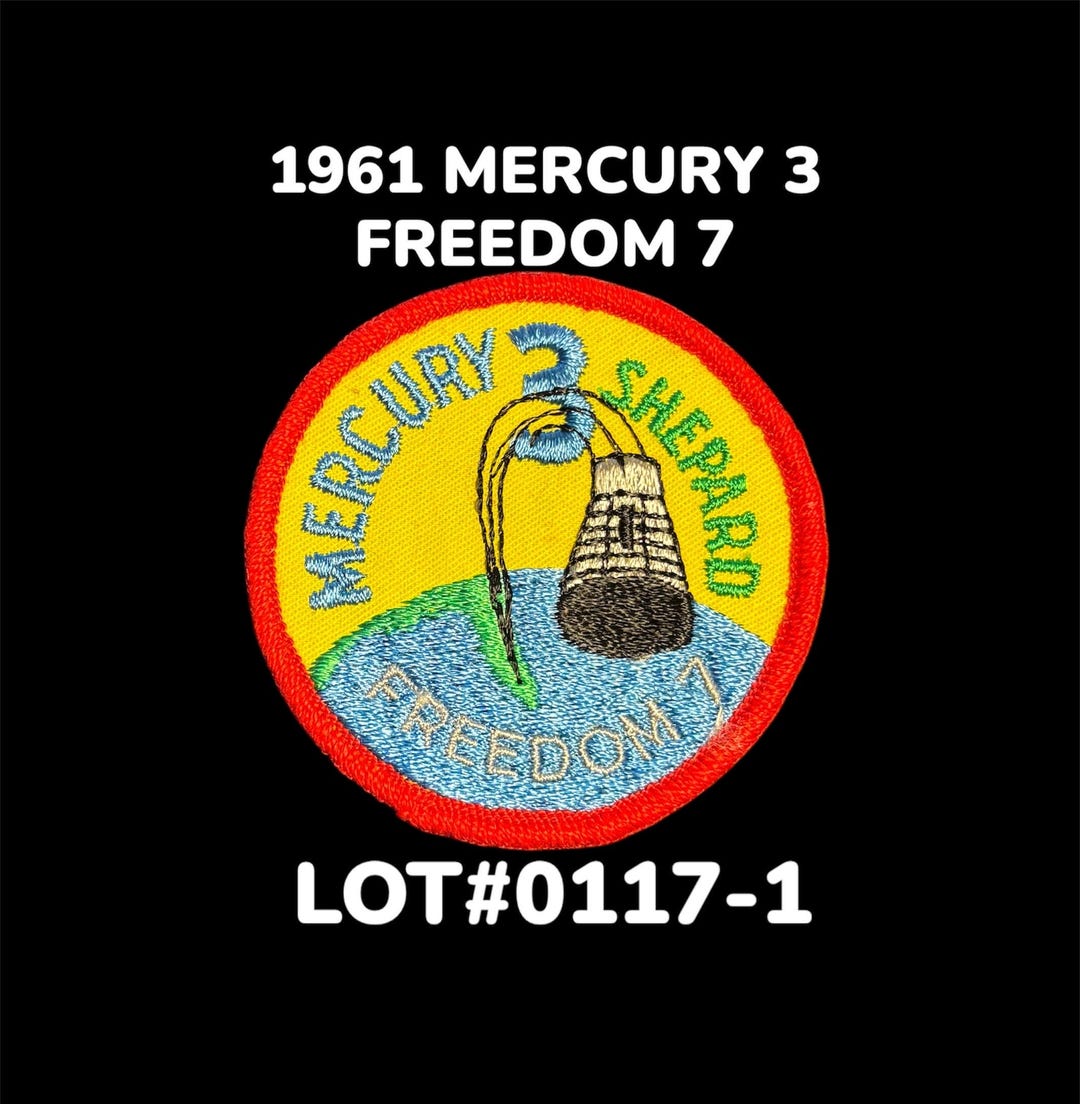 1960's NASA Mercury 3 , FREEDOM 7, Alan Shepard, Patch, Aviation ...