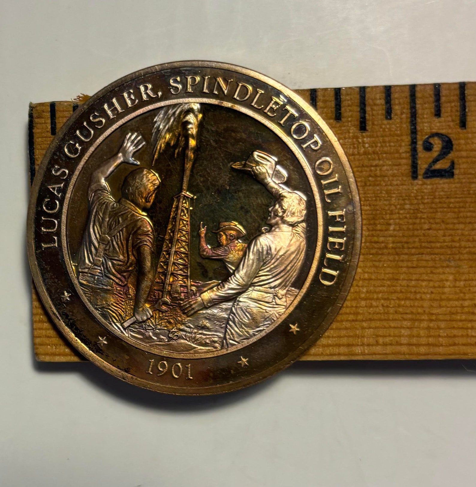 1968 Franklin Mint, Lucas Gusher, Spindle Top Oil Field 1901, Coin ...