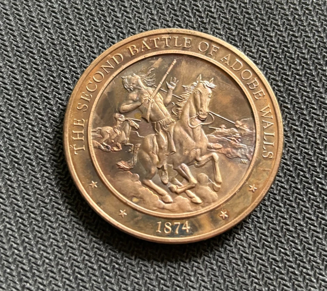 1968 Second BATTLE of ADOBE WALLS 1874, Coin, Texan Texana Texas, Kiowa ...