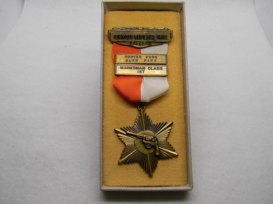 1965 Bayou Rifles Inc. Center Fire Slow Fire Marksman Class 1st Medal ...