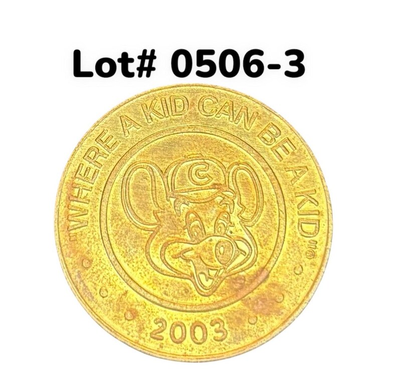2000, 2002, 2003 Chuck E Cheese's Tokens 5 Prize Token, Chucky Cheese ...