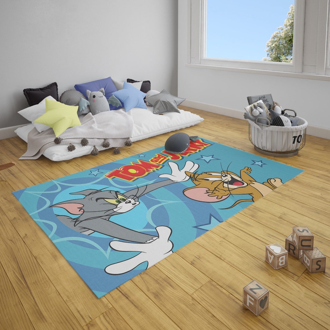 Cartoon Pattern Kids Room Rug, Kids Room Carpet, Nursery Rug, Playroom ...