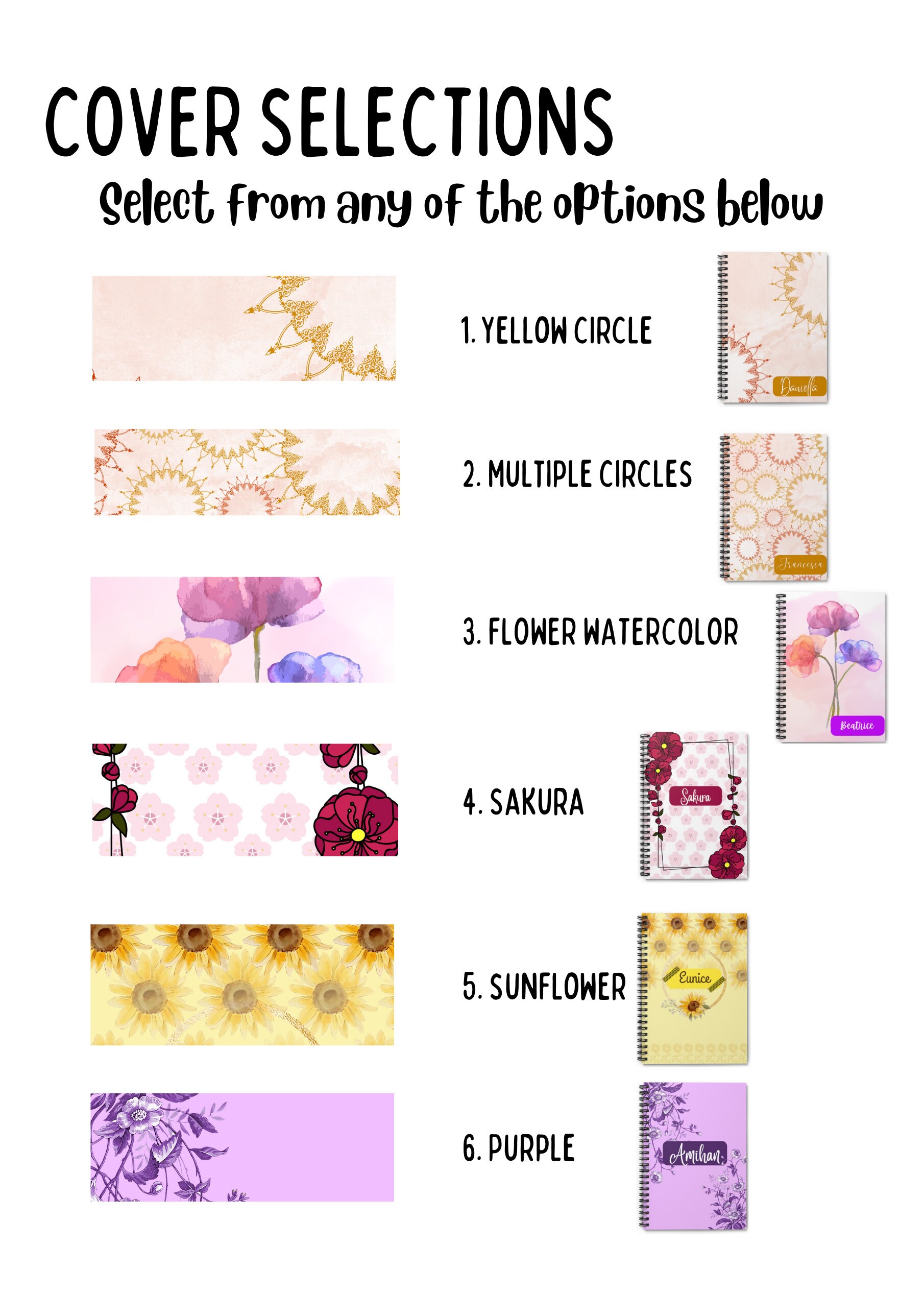 Personalized Cute and Unique Spiral Notebook.choose Own Font.free ...