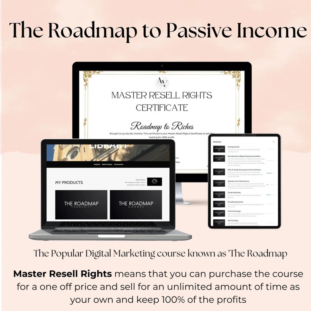 Roadmap to Riches Master Resell Rights Digital Marketing Course, MRR ...