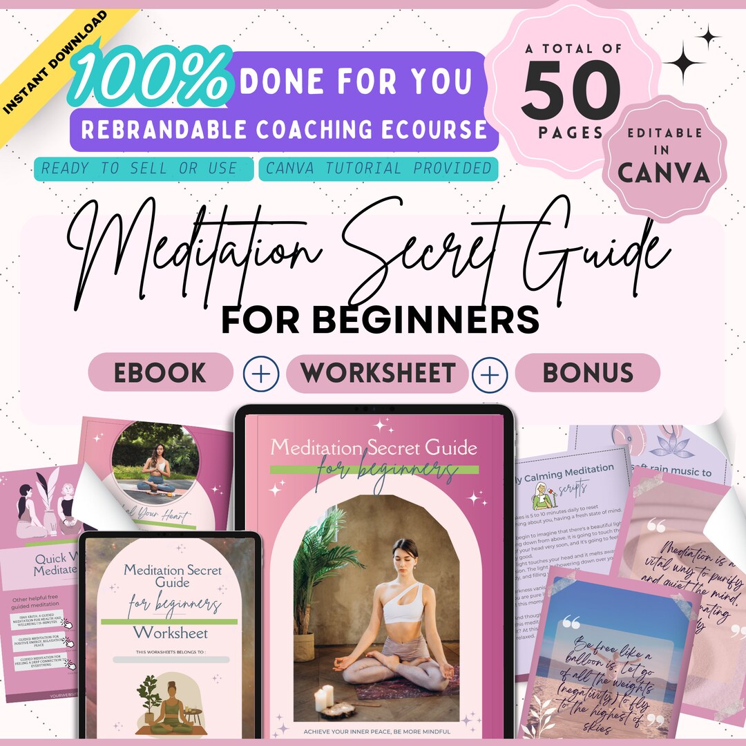 Meditation Ebook, Worksheet | Done for You Brandable Coaching Program ...