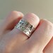 Silver Plated Rock Pattern Ring, Silver Stone Patterned Ring ...