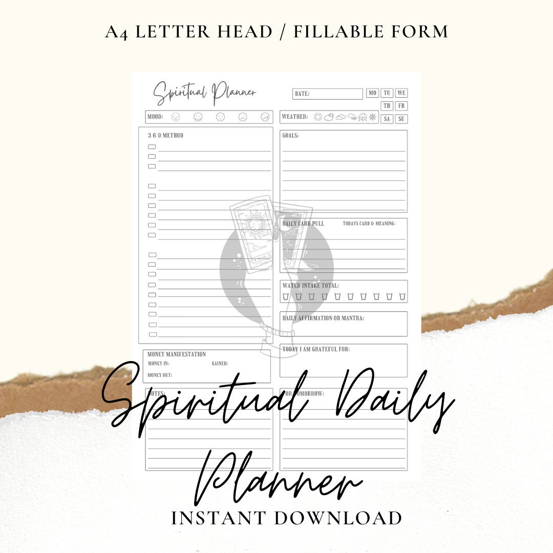Spiritual Daily Planner PDF /schedule/routine/printable/fillable/to-do ...