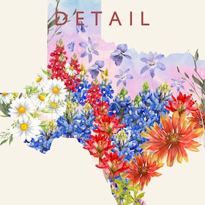 TEXAS BLUEBONNET Flowers State Art Print, State Wild Flower Art Print ...