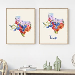 TEXAS BLUEBONNET Flowers State Art Print, State Wild Flower Art Print ...