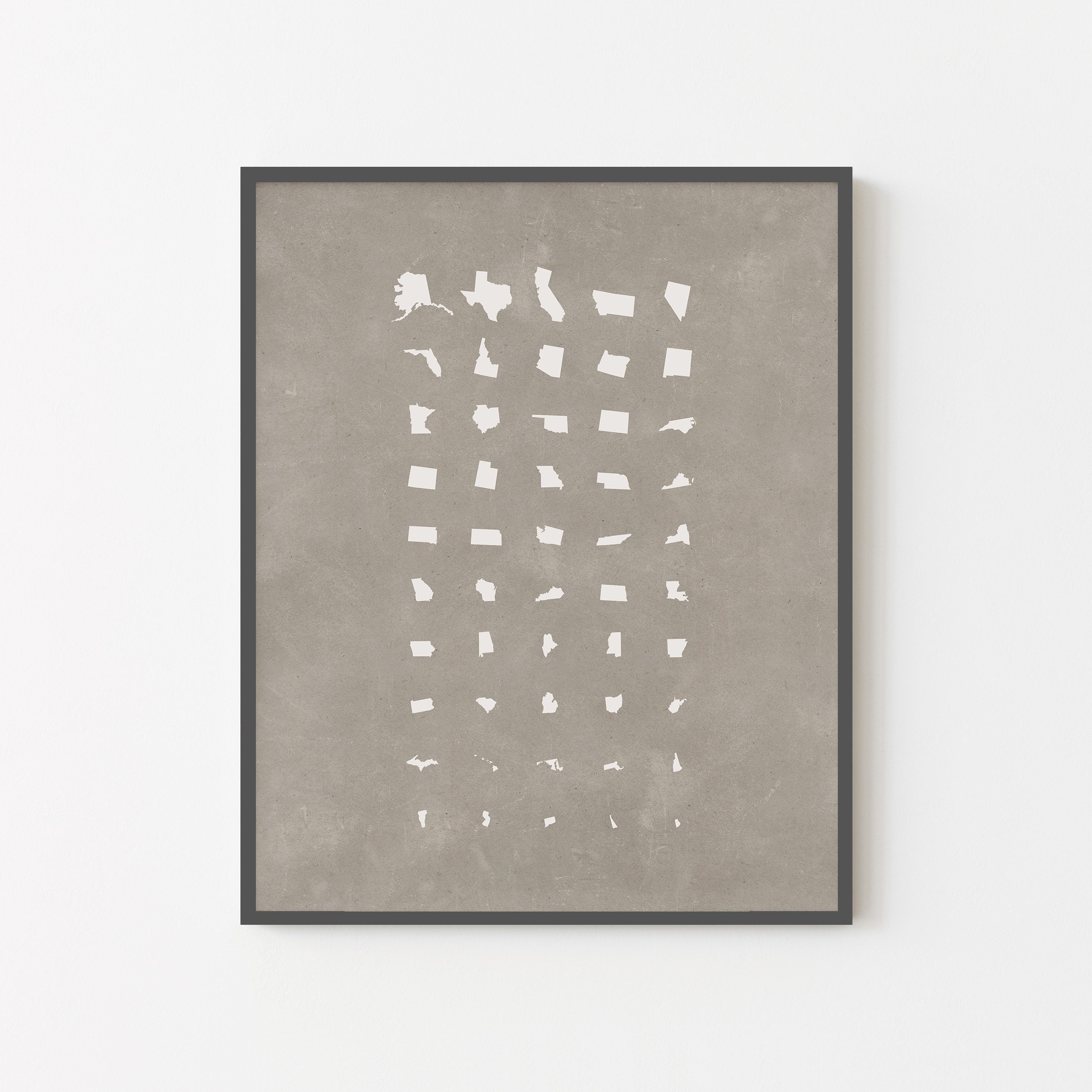 Minimalist United States Map Art Print: Modern Nordic Decor - Etsy